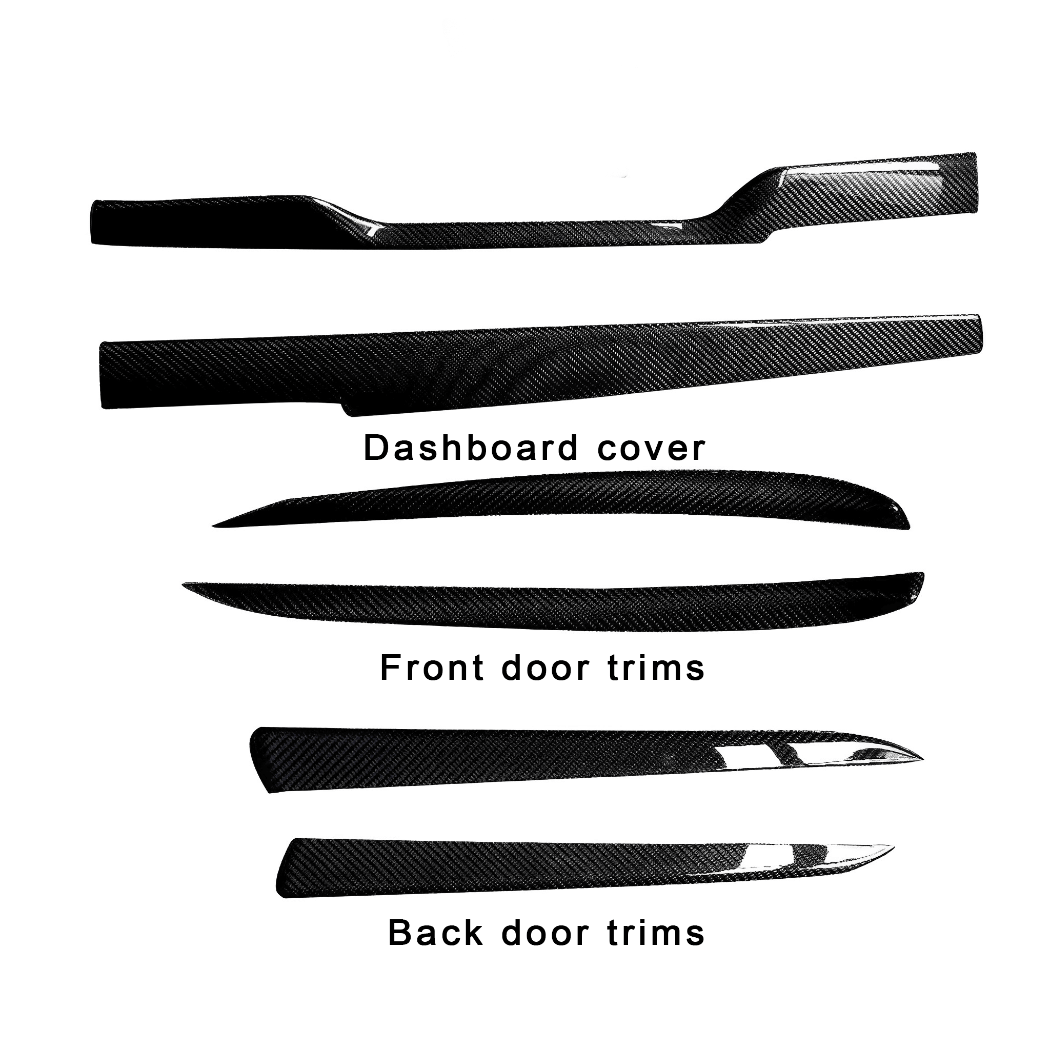 Best Carbon Fiber Dashboard Panel & Door Trims Kit For Tesla Model S/X ...