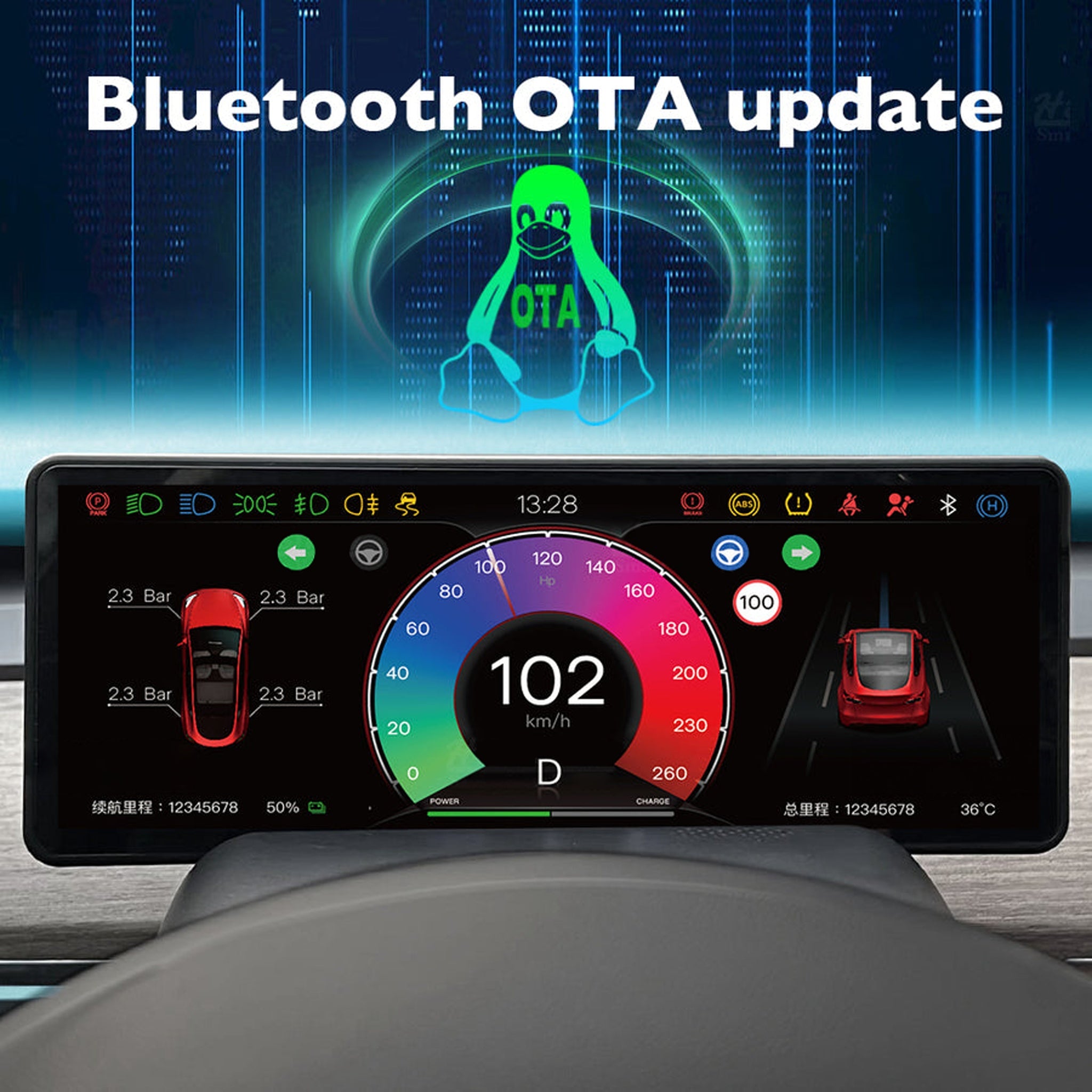 Model 3 & Y H6 Mini Dash Screen Display – EnjoyEV